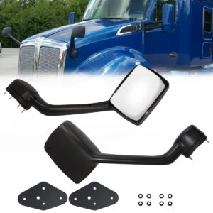 aostirmotor black hood mirrors fit for kenworth t680 (2013-2020) left and right pair hood mirrors fit for peterbilt 579 (2010-2017) peterbilt 587 (2010-2017)