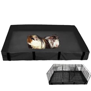 kathson 47x24 guinea pig cage liners washable guinea pig bedding liner base small animals habitat canvas bottom reusable waterproof cage bedding accessories for rabbit hamster hedgehog ferret(black)