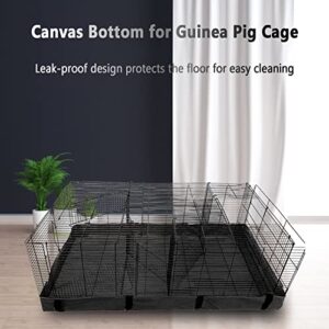 kathson 47x24 Guinea Pig Cage Liners Washable Guinea Pig Bedding Liner Base Small Animals Habitat Canvas Bottom Reusable Waterproof Cage Bedding Accessories for Rabbit Hamster Hedgehog Ferret(Black)