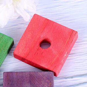 BinaryABC Wooden Blocks Bird Chewing Toy,Bird Bite Toys,Bird Parrot Wood Blocks Toys,20Pcs(Mixed Color)