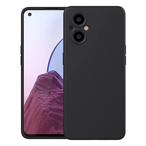 Foluu Silicone Case for OnePlus Nord N20 5G, Liquid Gel Rubber Case with Soft Microfiber Lining Cushion Slim Hard Shell Shockproof Protective Cover for OnePlus Nord N20 5G 2022 (Black)