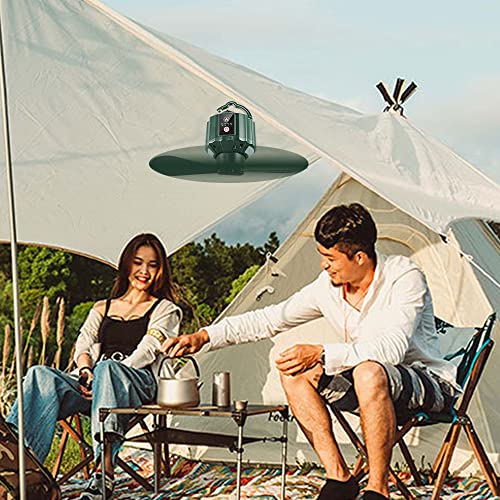 JHXZHAN 10400mAh tent fan light, canopy remote control ceiling fan, power bank, battery powered USB charging fan, suitable for fishing, outdoor, outing, camping, etc.