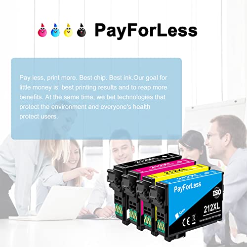 PayForLess 212XL for 212XL T212XL 212 XL for Expression Home XP-4100 Epson XP-4105 Workforce WF-2830 WF-2850 Printer