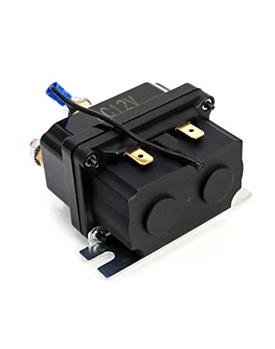 QWORK Solenoid Relay, 12V 250A Winch Relay Solenoid Replacement Contactor for 3000-5000lbs ATV UT Winch Control, 2 Pack