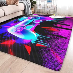 Large Game Area Rugs 3D Gamer Carpet Decor Game Printed Living Room Mat Bedroom Controller Player Boys Gifts Home Non-Slip Crystal Floor Polyester Mat 19.7x31.5inch