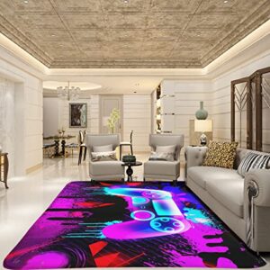 Large Game Area Rugs 3D Gamer Carpet Decor Game Printed Living Room Mat Bedroom Controller Player Boys Gifts Home Non-Slip Crystal Floor Polyester Mat 19.7x31.5inch