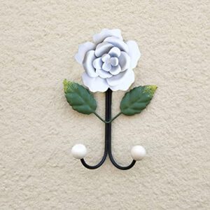 guohanfsh Daily Storage,Clothes Hook Wall-mounted Space-saving Iron Strong Bearing Flower Design Key Hook for Bathroom - Purple B