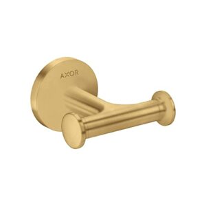 axor universal circular 3-inch modern double hook in brushed gold optic, 42812250