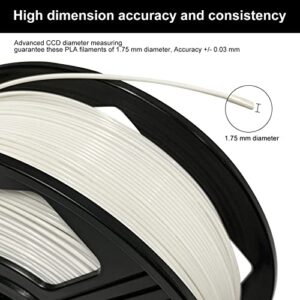 YOYI YOYI PLA+ 3D Printer Filament, PLA Plus Filament 1.75 mm, Dimensional Accuracy +/- 0.02 mm, 1kg Cardboard Spool (2.2lbs), PLA+ White