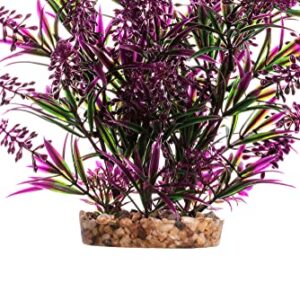 CNZ Aquarium Decor Fish Tank Decoration Ornament Artificial Plastic Plant Green/Purple, 11.8-inch