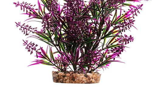 CNZ Aquarium Decor Fish Tank Decoration Ornament Artificial Plastic Plant Green/Purple, 11.8-inch