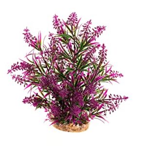 CNZ Aquarium Decor Fish Tank Decoration Ornament Artificial Plastic Plant Green/Purple, 11.8-inch