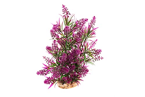 CNZ Aquarium Decor Fish Tank Decoration Ornament Artificial Plastic Plant Green/Purple, 11.8-inch