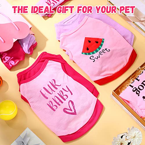 8 Pieces Pet Shirts Printed Puppy Shirts Soft Dog Shirt Pullover Dog T Shirts Cute Dog Sweatshirts Valentine's Day Puppy Girl Clothes Dog Outfits Small Dog for Pet Dogs Cats (Cute Pattern,Size S)