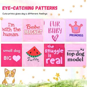 8 Pieces Pet Shirts Printed Puppy Shirts Soft Dog Shirt Pullover Dog T Shirts Cute Dog Sweatshirts Valentine's Day Puppy Girl Clothes Dog Outfits Small Dog for Pet Dogs Cats (Cute Pattern,Size S)