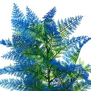 CNZ Aquarium Decor Fish Tank Decoration Ornament Artificial Plastic Plant Green/Blue, 15.7-inch