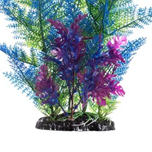 CNZ Aquarium Decor Fish Tank Decoration Ornament Artificial Plastic Plant Green/Blue, 15.7-inch