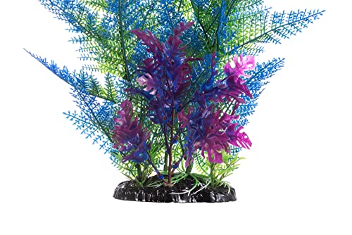 CNZ Aquarium Decor Fish Tank Decoration Ornament Artificial Plastic Plant Green/Blue, 15.7-inch