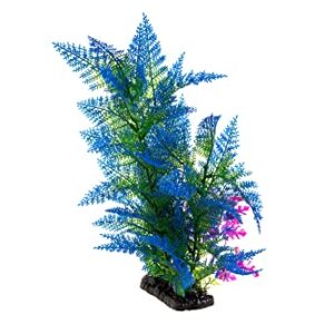 CNZ Aquarium Decor Fish Tank Decoration Ornament Artificial Plastic Plant Green/Blue, 15.7-inch