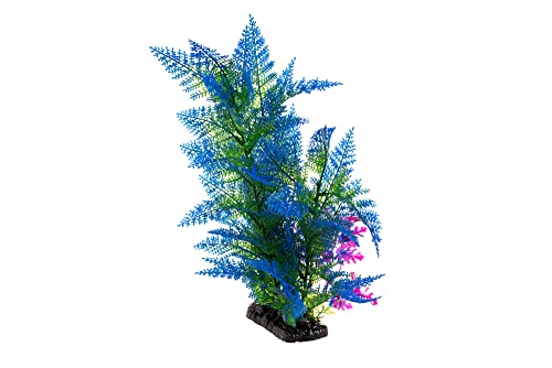 CNZ Aquarium Decor Fish Tank Decoration Ornament Artificial Plastic Plant Green/Blue, 15.7-inch