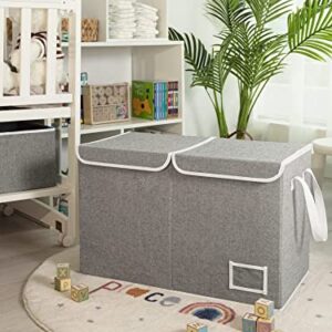 StorageWorks Storage Bin with Flip-Top Lids, Collapsible Storage Box, Gray, 24 ¾"L x 13" W x 16" H