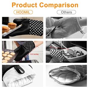 HOOMIL Oven Mitt, Non-Slip Heat Resistant Silicone Kitchen Oven Gloves, 2 Pack Set