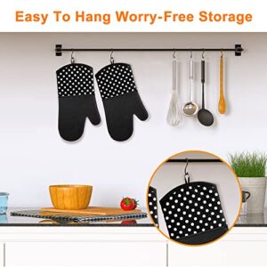 HOOMIL Oven Mitt, Non-Slip Heat Resistant Silicone Kitchen Oven Gloves, 2 Pack Set