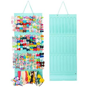 joymomo hair bow holder organizer for girls hanging bow holder for girls hair accessories storage organizer for headbands, hair clips, hair ties, scrunchies (without hair bows) (green)