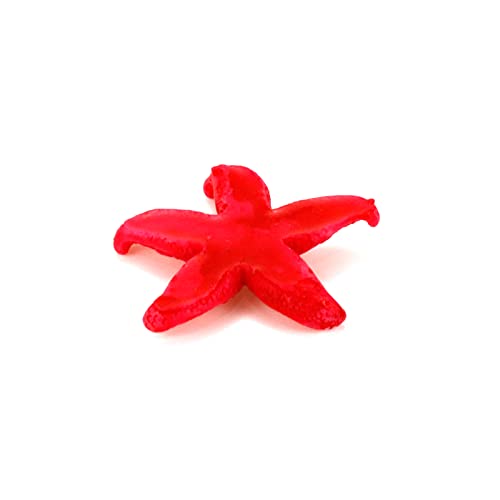 Pufguy Polyresin Artificial Mini Starfish Decoration 1.7"x1.8" for Fish Tank Aquarium Landscape Decoration-2 pcs（Red