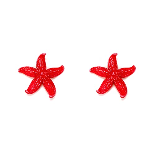 Pufguy Polyresin Artificial Mini Starfish Decoration 1.7"x1.8" for Fish Tank Aquarium Landscape Decoration-2 pcs（Red