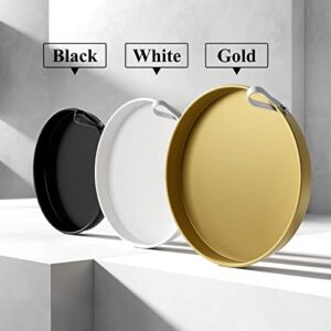 EKNITEY Gold Round Serving Tray - 10.6 inch Small Storage Organizer for Bathroom Vanity Tray for Jewelry Perfume Lotion Bottle Cosmetic