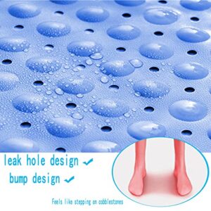 niceeshop Bath & Shower Mat & Bathroom Anti-Slip Mat, Extra Long Non-Slip Bath Mat (39" x 16"), Machine Washable Bath Tub Mat for Bathroom (Large Size Pure Blue)