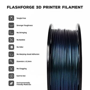 FLASHFORGE 3D Printer Filament Color Changeable PLA Filament 1.75mm, Different Color by Light, Perfectly Hide The Layer Line, 1kg (2.2lbs) Spool-Dimensional Accuracy +/- 0.02mm (Burnt Titanium, PLA)