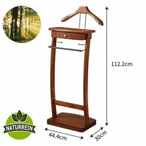 WPPTNSFY Suit Stands Butler Clothing Racks Wood Suit Valet Stand Clothes Rack with Base Floor Standing Suit Hanger Rack for Office Living Room Bed Room 44.4X30X112.2CM