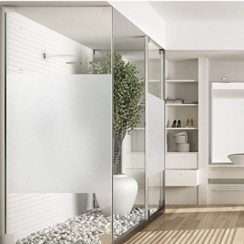 Instruban Window Privacy Film, Frosted Glass Covering for Bathroom, Opaque Static Cling Heat Control Door Sticker for Office Living Room, Non-Adhesive (Matte, 35.4 x 78.7 inches)