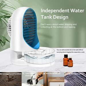 Portable Air Conditioner Fan Personal Air Cooler with 3 Speeds Wind and 7 Color LED Light Small Evaporative Cooling Fan Mini Humidifier Misting Fan for Bedroom, Home, Office