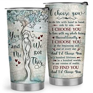 vprintes valentines day gifts for her him - gifts for wife husband, anniversary birthday gifts for girfriend boyfriend, wife christmas gift ideas - i choose you 20oz tumbler