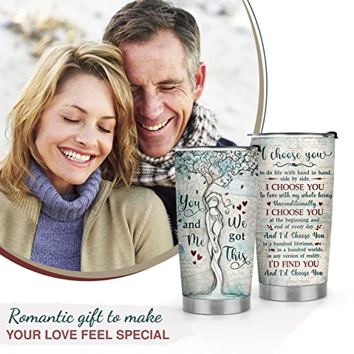 Vprintes Valentines Day Gifts for Her Him - Gifts for Wife Husband, Anniversary Birthday Gifts for Girfriend Boyfriend, Wife Christmas Gift Ideas - I Choose You 20oz Tumbler