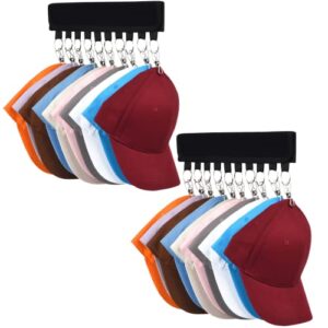 hat organizer for closet 2pcs - cap organizer holder for hanger & closet, 10 caps hat hanger for baseball caps upgrade your clothes hanger to a cap organizer hanger and maximize your closet storage