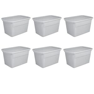 sterilite 30 gallon 17366a06 30 gallon/114 liter tote, cement, 6-pack