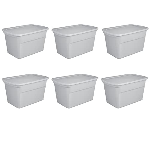 Sterilite 30 Gallon 17366A06 30 Gallon/114 Liter Tote, Cement, 6-Pack