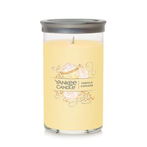 yankee candle vanilla cupcake signature medium pillar candle, 14.25oz