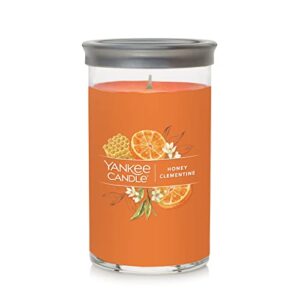 yankee candle honey clementine signature medium pillar candle, 14.25oz