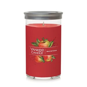 yankee candle macintosh signature medium pillar candle, 14.25oz