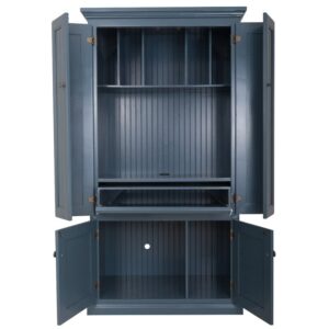 eagle furniture manufacturing coastal computer armoire workstation, large, smoky blue