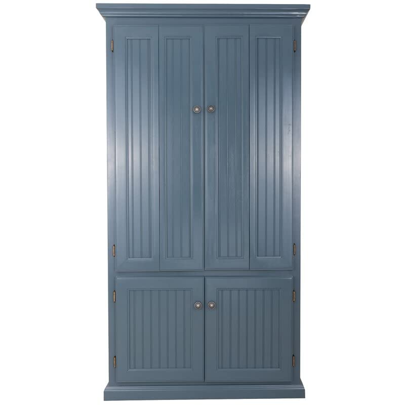 Eagle Furniture Manufacturing Coastal Computer Armoire Workstation, Large, Smoky Blue