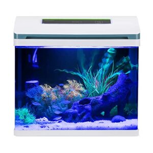 betta fish tank glass 5 gallon self cleaning small aquarium starter kits desktop room decor w/led light & filters water pump