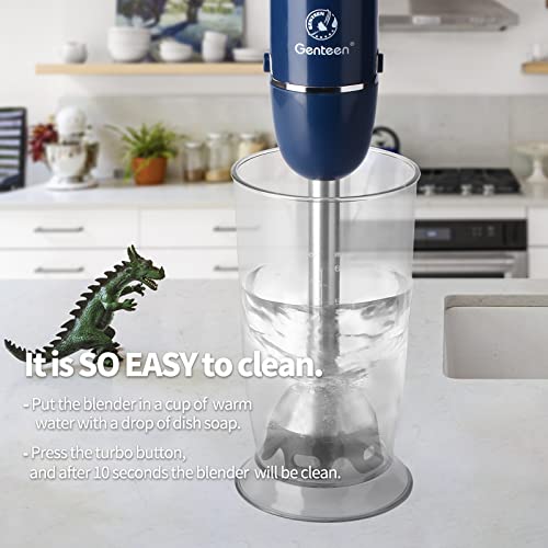 Immersion Blender,5-in-1Immersion Blender Handheld with 4-Prong Titanium Steel Blade,12 Speed & Turbo Mode &1000W Motor | Hand Blender with Whisk,Frother,Chopper for Shakes,Smoothies,BPA Free