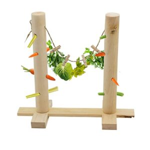 hamiledyi rabbit feeding rack, bunny wooden hay holder, guinea pig standing feeder,vegetable fruit snacks less waste for rabbit chinchilla guinea pig