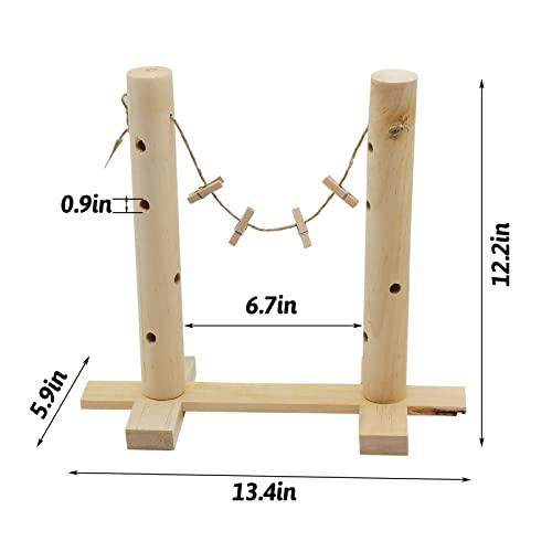 Hamiledyi Rabbit Feeding Rack, Bunny Wooden Hay Holder, Guinea Pig Standing Feeder,Vegetable Fruit Snacks Less Waste for Rabbit Chinchilla Guinea Pig